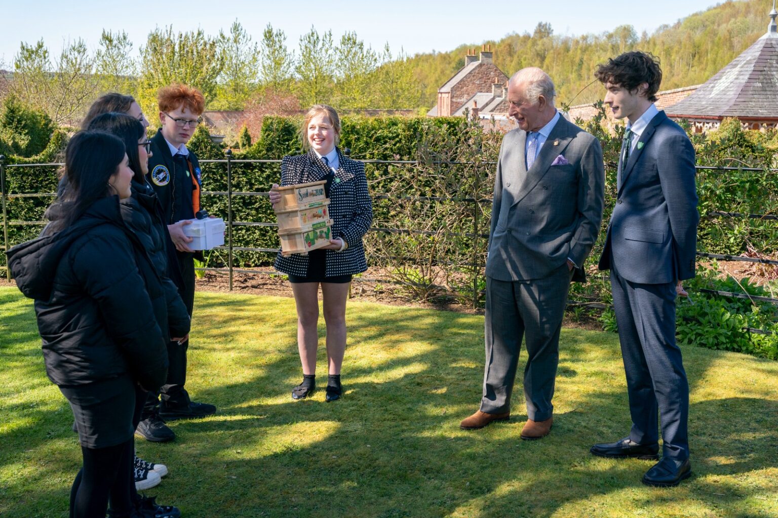 The King awarded Green Blue Peter Badge at Dumfries House on Earth Day ...